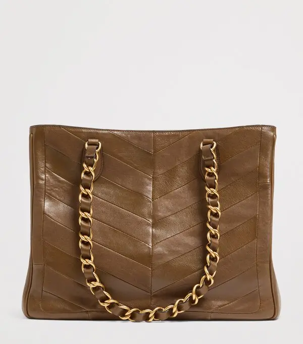 Valentino Garavani Leather Laseine Tote Bag - Brown