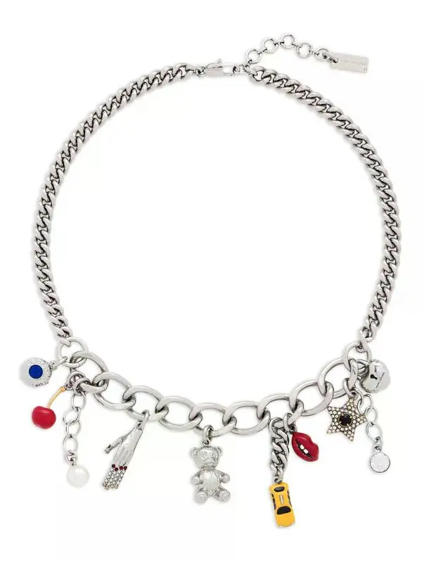 Marc Jacobs Tone Charm Detail Chain Necklace - Silver