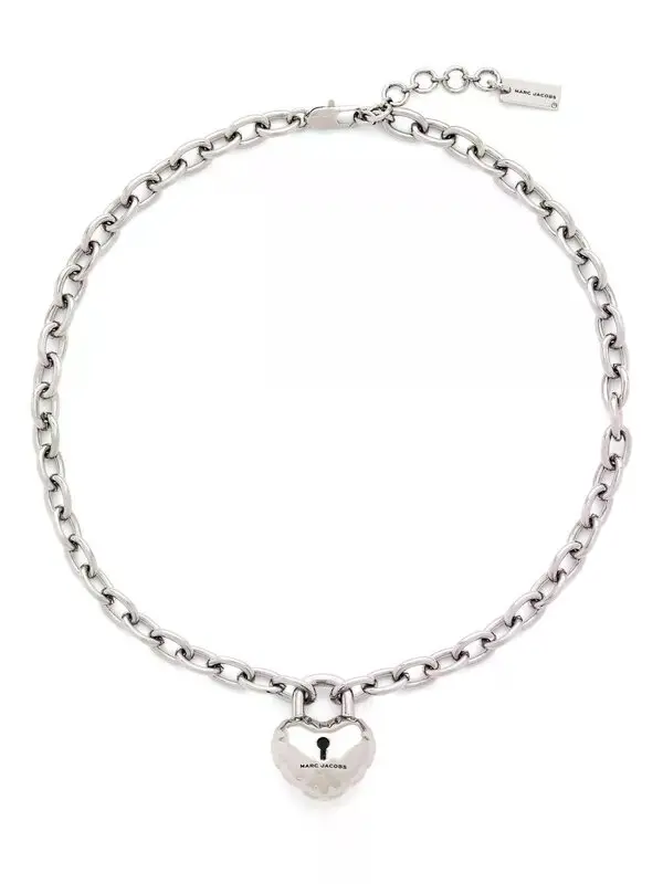 Marc Jacobs Heart Lock Pendant Necklace - Silver