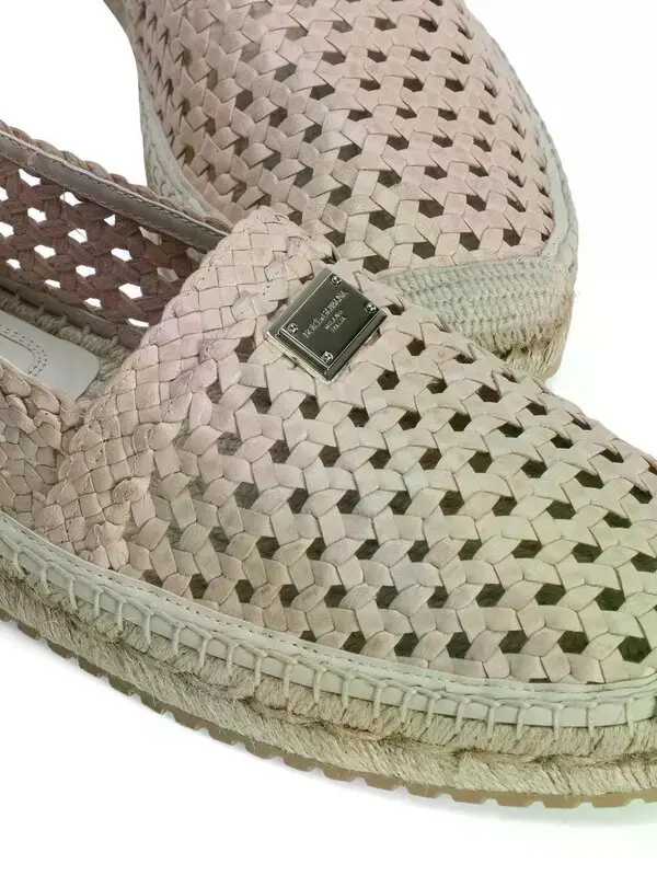 Dolce & Gabbana Woven Leather Espadrilles