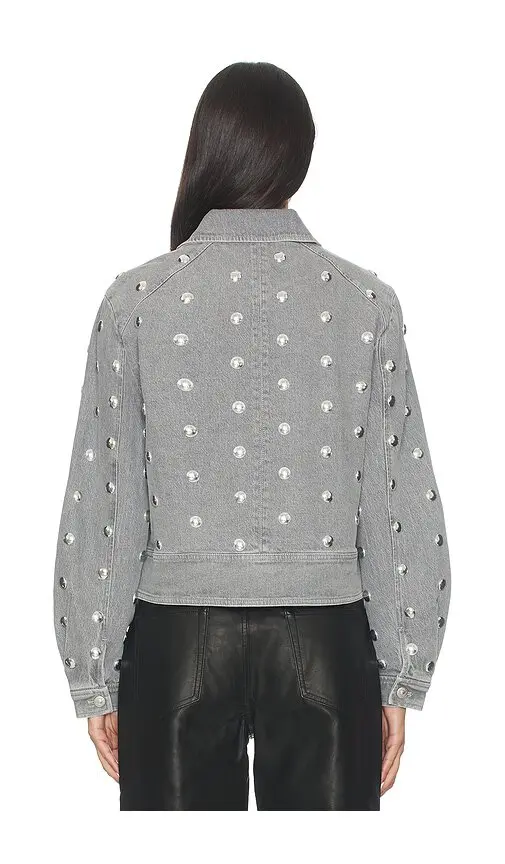 Cinq À Sept Studded Denim Harriet Jacket In . Also - Blue