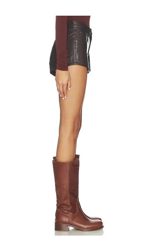 EB DENIM Portman Low Rise Leather Shorts