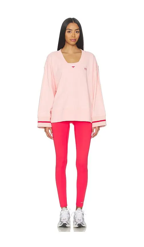 P.E Nation Courtside V Neck Sweater - Pink