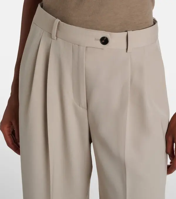 THE ROW Virgil Wool Gabardine Straight Leg Trousers