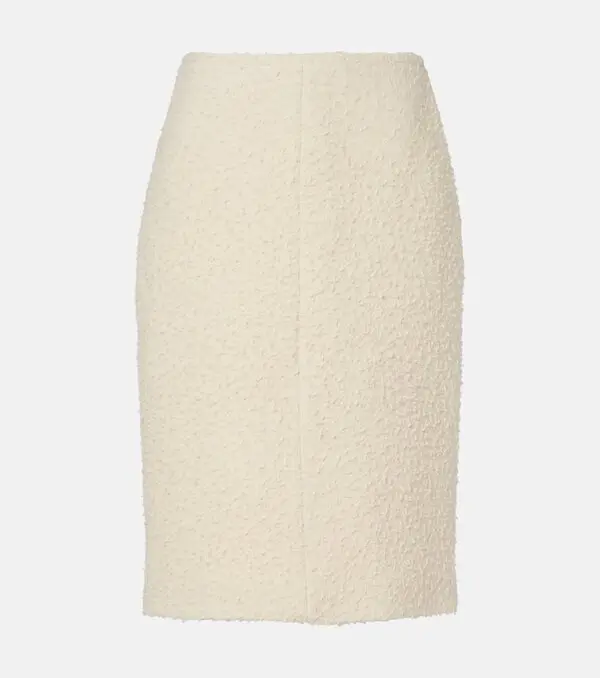 THE ROW Malva Wool Midi Skirt - White