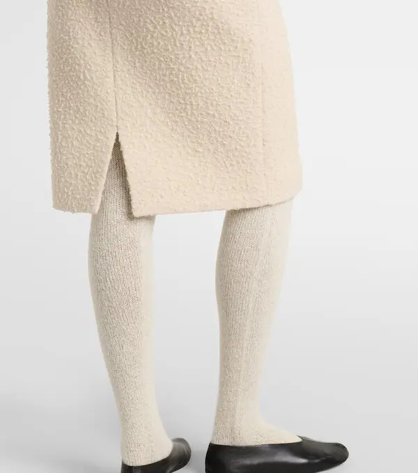 THE ROW Malva Wool Midi Skirt - White