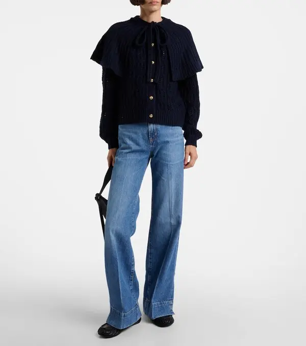 FRAME Slice High-rise Wide-leg Jeans