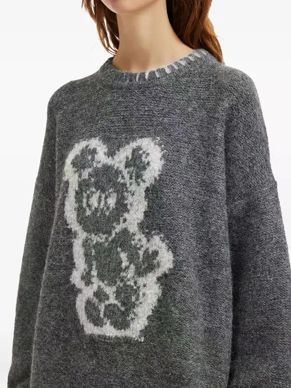 MINI CREAM Graphic Bear Knit Sweater