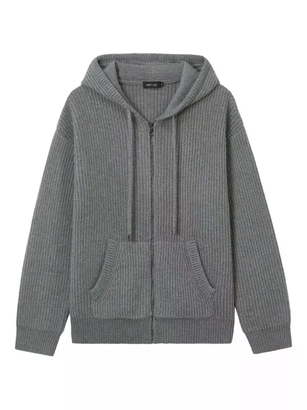 TOUT A COUP Zip-fastening Ribbed Knit Hoodie