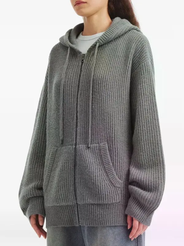 TOUT A COUP Zip-fastening Ribbed Knit Hoodie