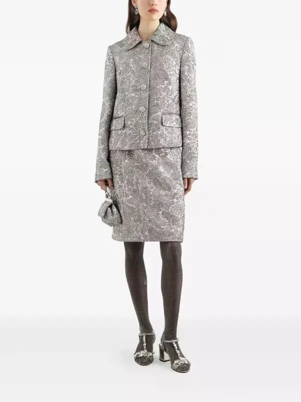 Dolce & Gabbana Floral-jacquard Lamé Skirt