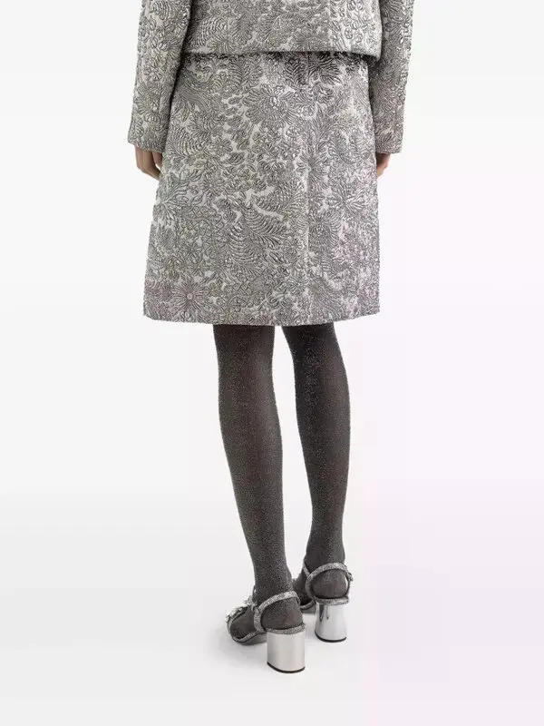 Dolce & Gabbana Floral-jacquard Lamé Skirt
