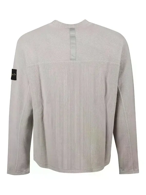 Stone Island Logo Patch Ribbed Knit Sweater