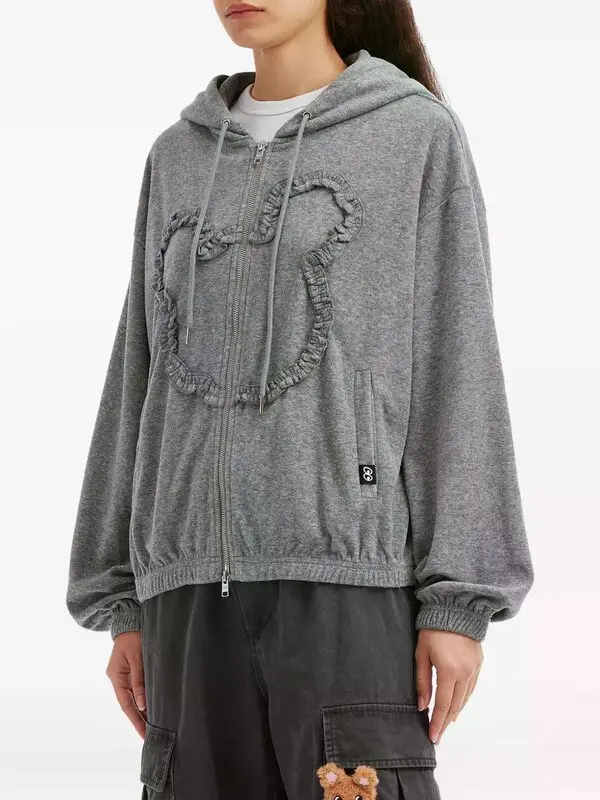 MINI CREAM Zip Fastening Hooded Sweatshirt