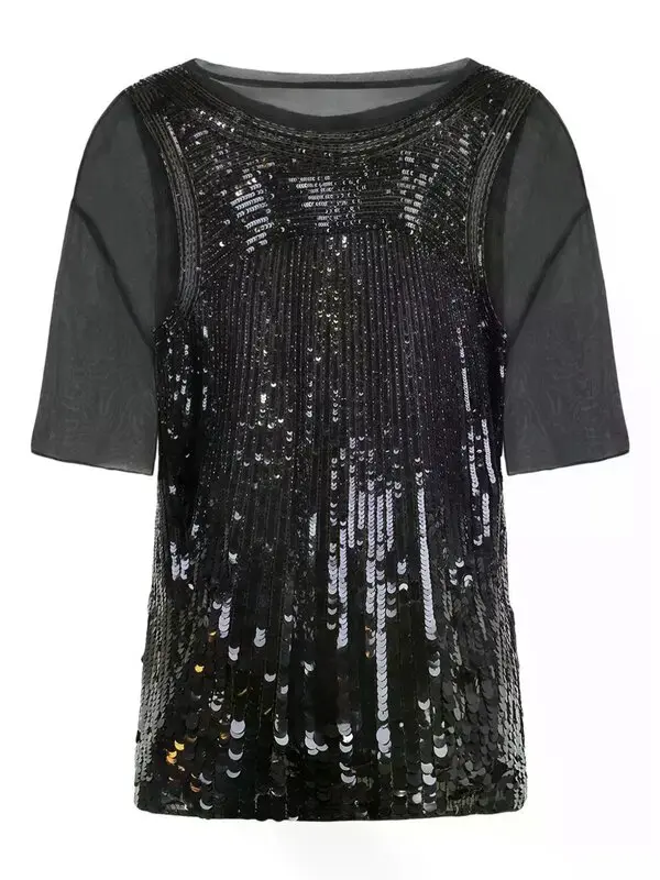 Alberta Ferretti Sequin Embellished Short Sleeve Shirt