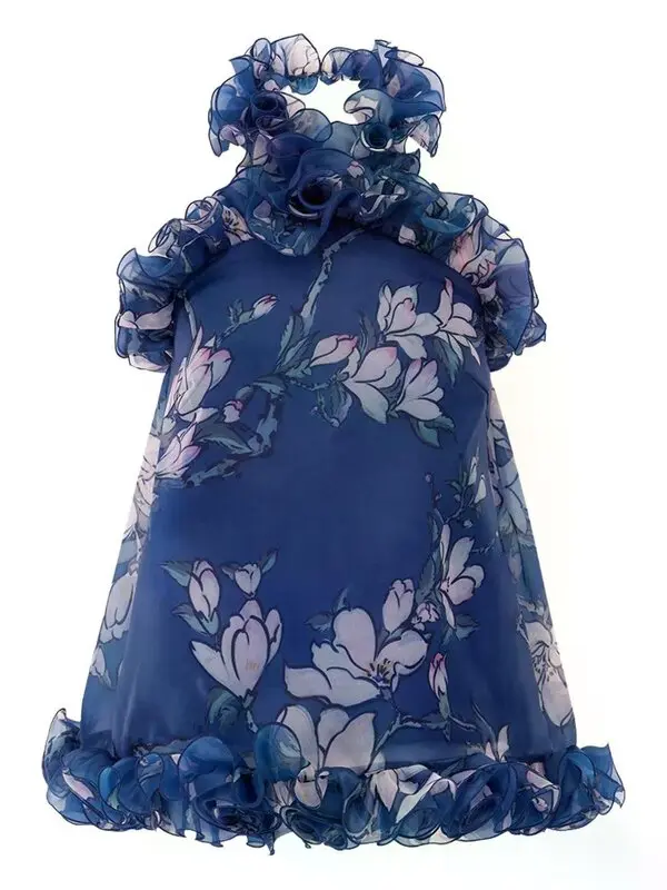 LEO LIN Michelle Ruffled Halter-neck Maxi Dress