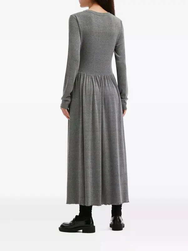 B+AB Long-sleeve Midi Dress With Pleated Skirt