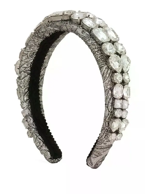 Dolce & Gabbana Floral Jacquard Crystal Embellished Headband