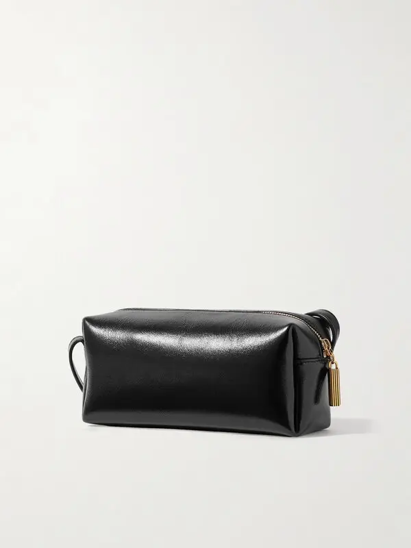 Khaite Kye Glossed-leather Shoulder Bag