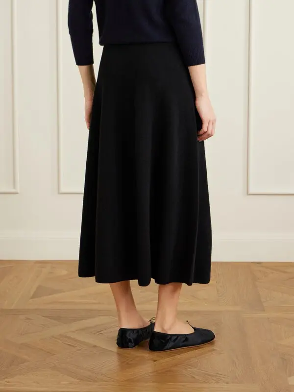 THE ROW Masini Cashmere-blend Midi Skirt