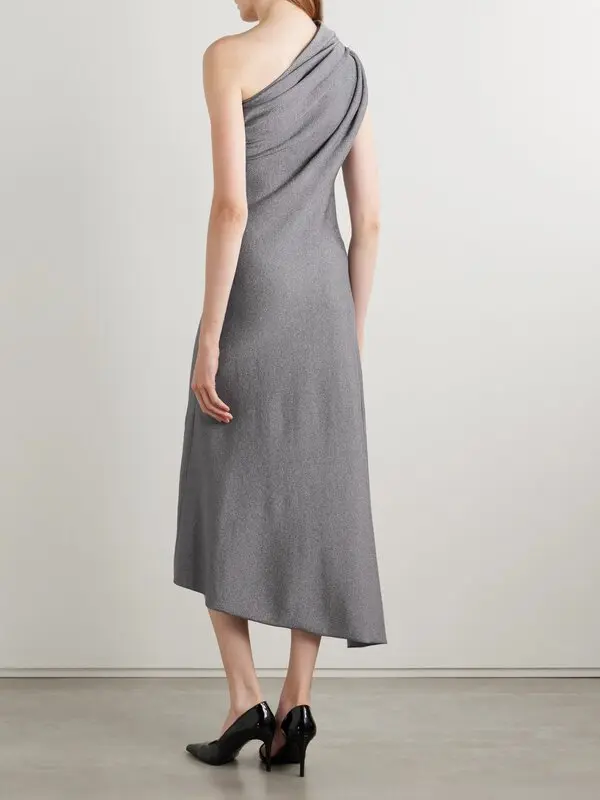Khaite Coast One-shoulder Draped Lurex Dress - Silver