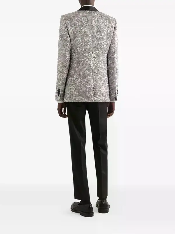 Dolce & Gabbana Floral Single-breasted Blazer - Silver