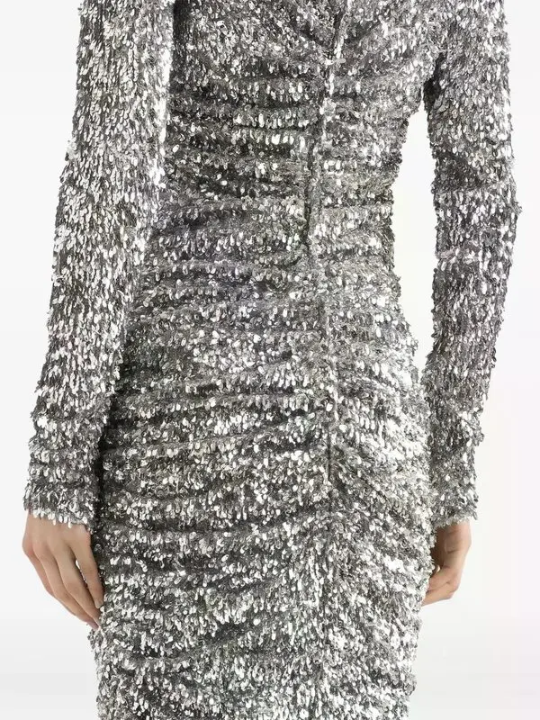 Dolce & Gabbana Draped Sequin Midi Dress