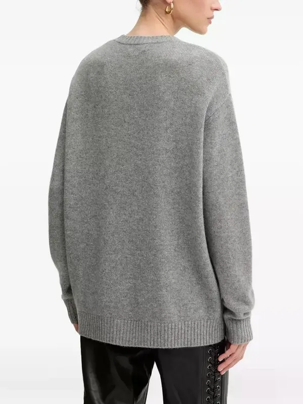 From Future Cat Detail Round Neck Long Sleeve Sweater