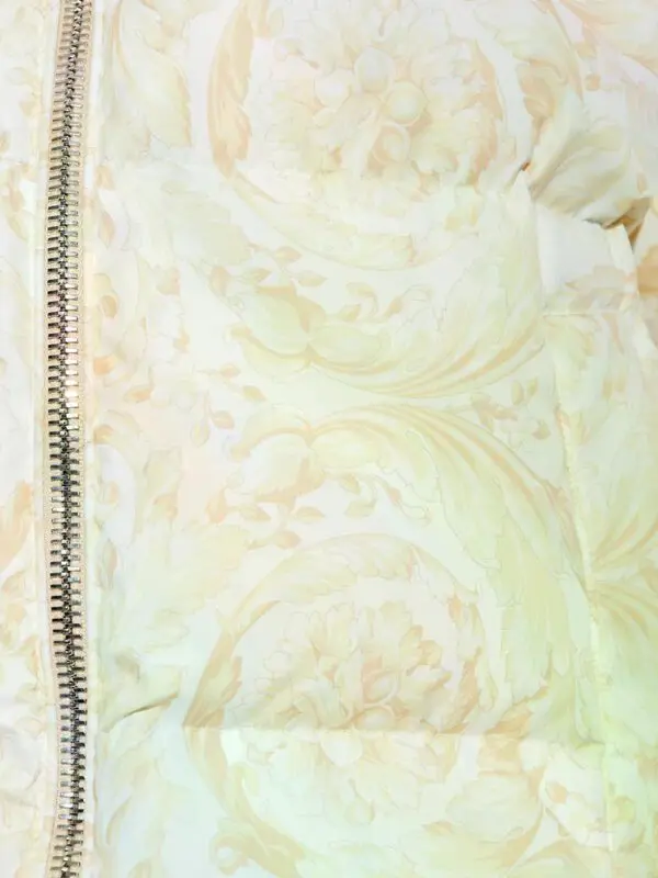 Versace Barocco Print Cropped Hooded Puffer Jacket
