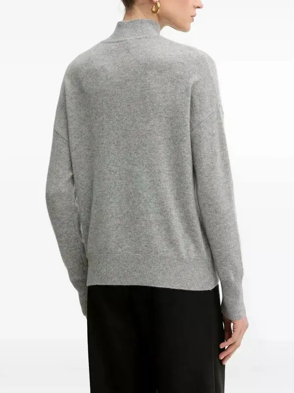 From Future Heart Motif High Neck Sweater - Grey