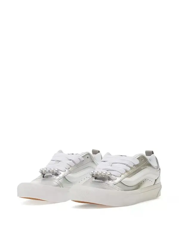 VANS Knu Skool Metallic Pearl Embellished Sneakers - Silver