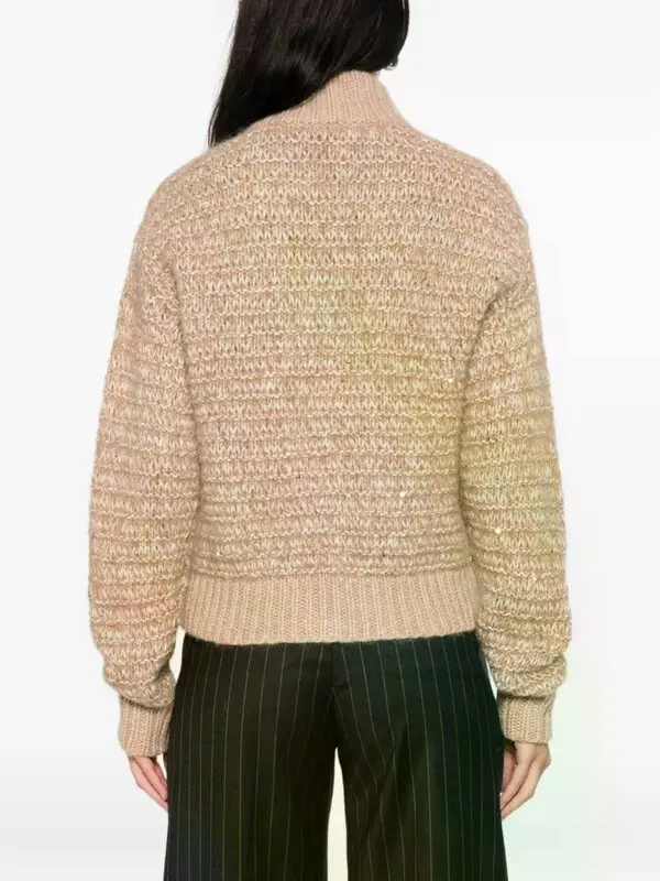 Peserico Zip-fastening Ribbed Knit Cardigan
