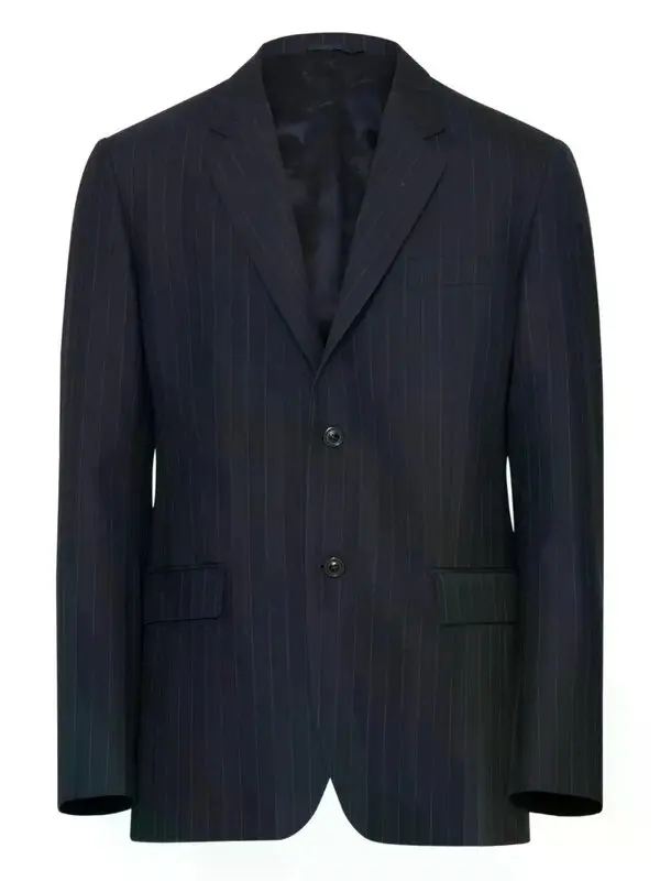 MAISON MARGIELA Pinstripe Wool Blazer - Blue
