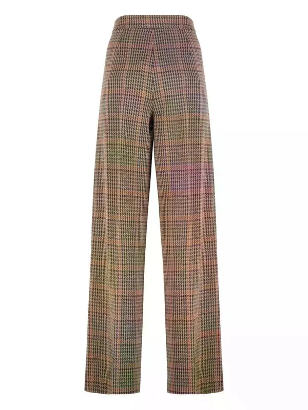 Max Mara Seggio Pleated Prince Of Wales Pattern Trousers - Neutrals