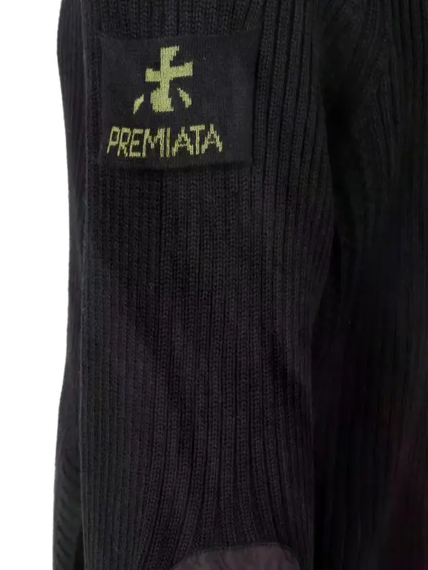 Premiata Ribbed Zip-up Cardigan With Elbow Patches
