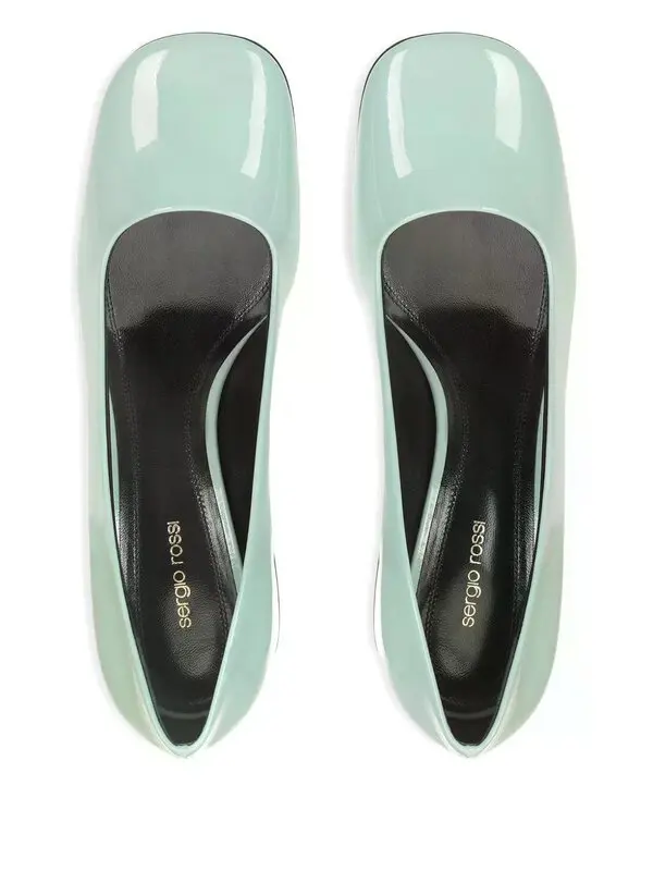 SERGIO ROSSI 55mm Block Heel Pumps - Blue