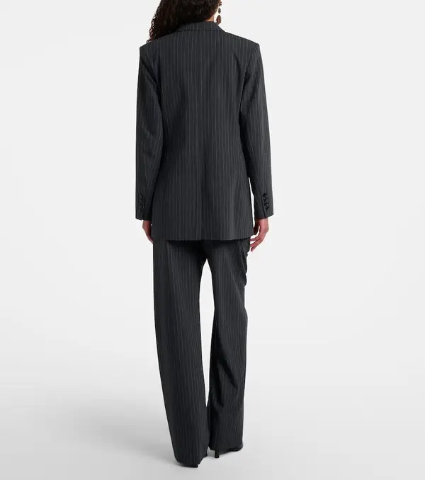 Isabel Marant Étoile Pinstriped Wool-blend Straight Leg Trousers