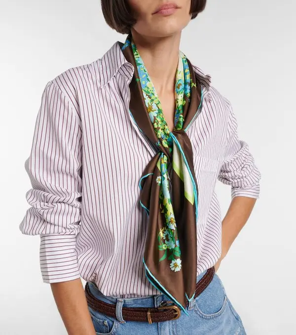 ALEMAIS Floral Silk Scarf - Multicoloured