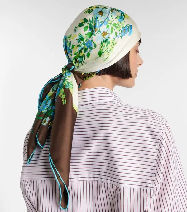 ALEMAIS Floral Silk Scarf - Multicoloured