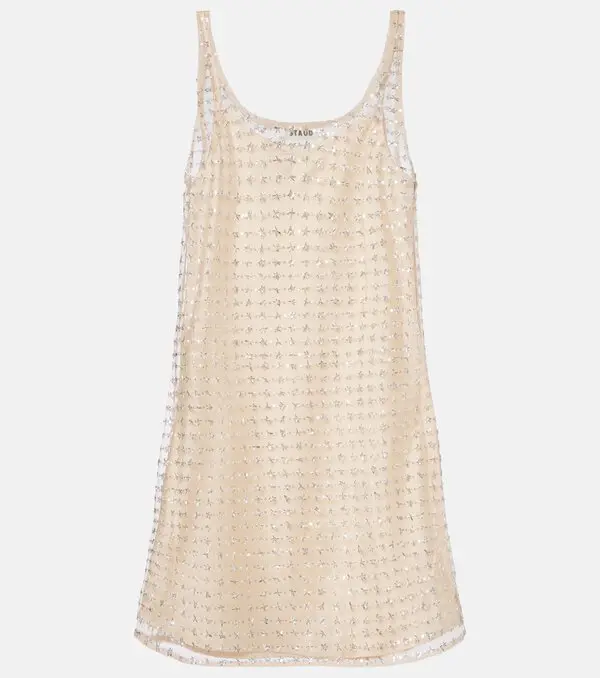 Staud Aurielle Sequin Embellished Mini Dress - Pink