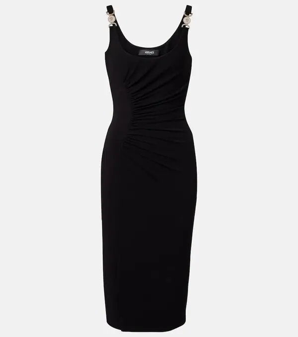 Versace Medusa Crepe Jersey Cocktail Dress - Black