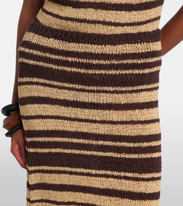Faithfull The Brand Micah Striped Cotton-blend Maxi Skirt