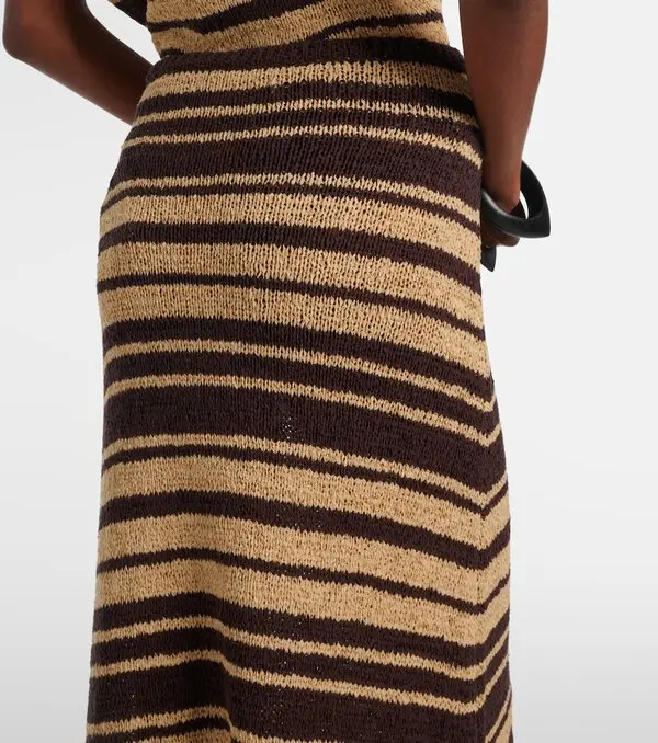 Faithfull The Brand Micah Striped Cotton-blend Maxi Skirt