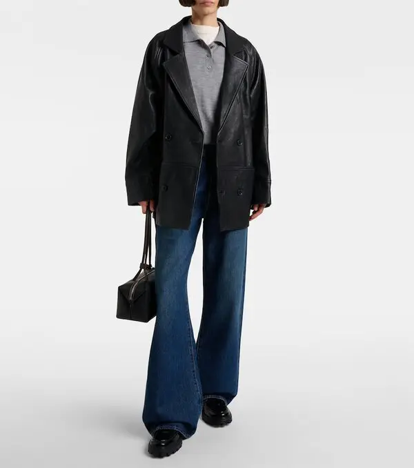 FRAME Oversized Leather Jacket