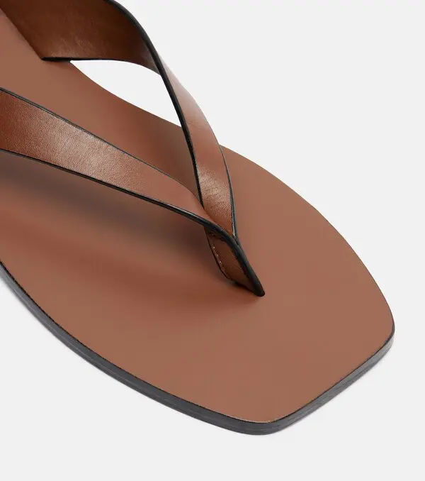 A.emery Kinto Leather Thong Sandals - Brown