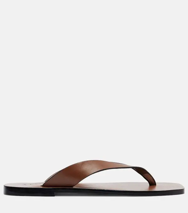 A.emery Kinto Leather Thong Sandals - Brown