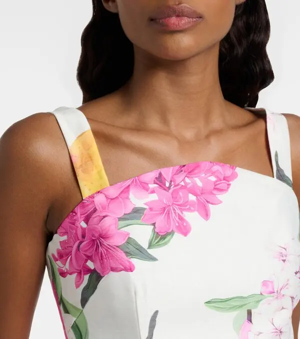 LEO LIN Isadora Printed Linen-blend Top
