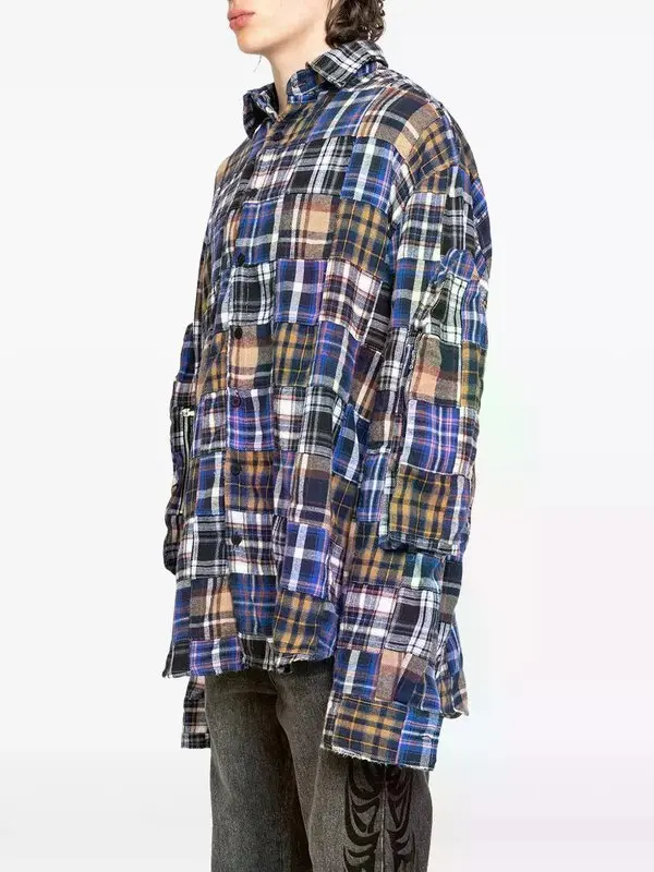WHO DECIDES WAR Patchwork-design Shirt