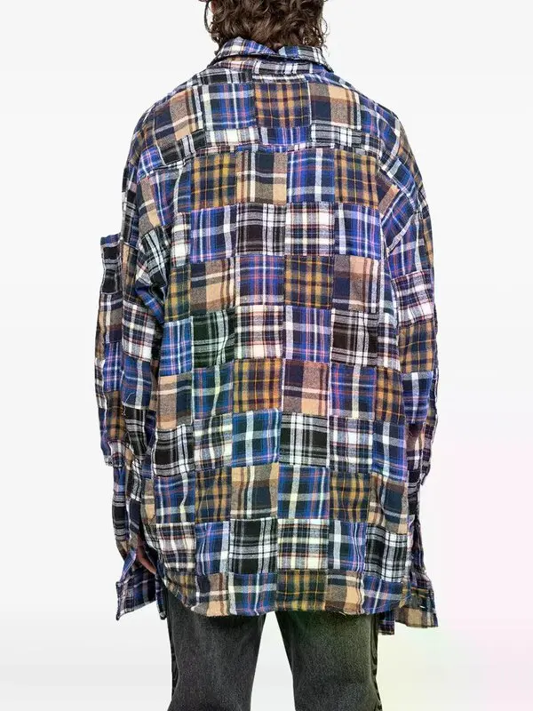WHO DECIDES WAR Patchwork-design Shirt