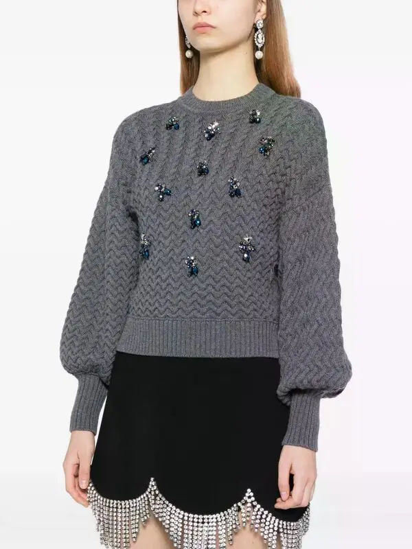 Dice Kayek Crystal Embellished Sweater